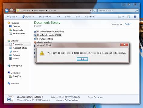 cannot open word document due to dialog box microsoft community
