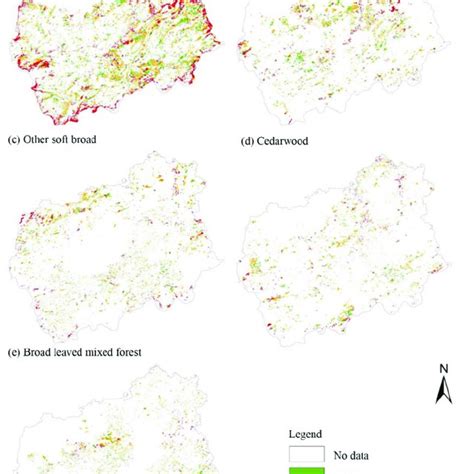 Spatial Distribution Map Of Landslide Susceptibility Of Dominant Tree