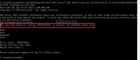 error the specified value for setting ‘medialayout is invalid while