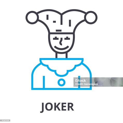 Joker Ikon Garis Tipis Tanda Simbol Illustation Konsep Linear Vektor