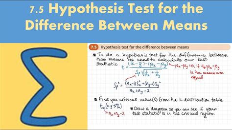 7 5 Hypothesis Test For The Difference Between Means Further