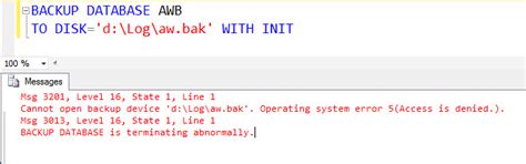 sql server fix error cannot open backup device operating system