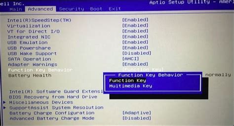 how to choose whether your function keys are f1 f12 keys or special keys