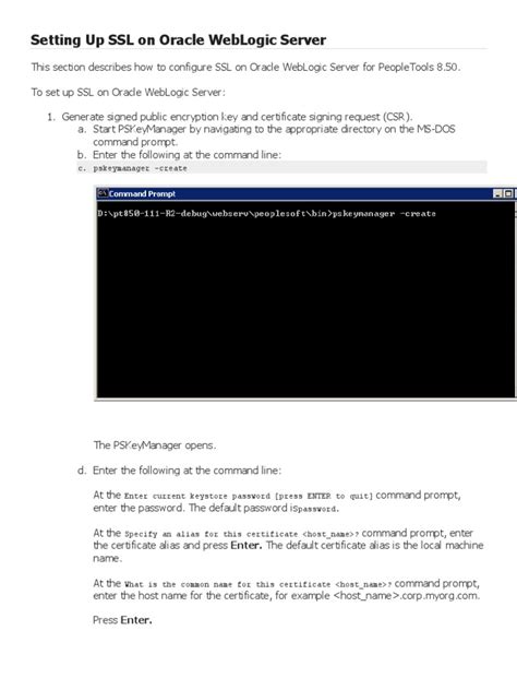 Setting Up Ssl On Oracle Weblogic Server Configuración De Certificado