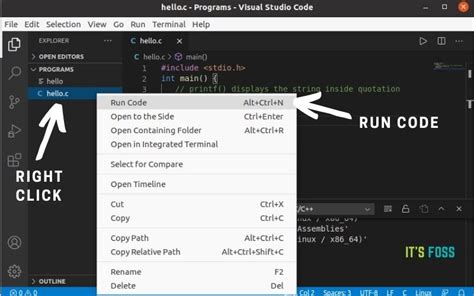 how to run c program in ubuntu linux [terminal and gui ways]