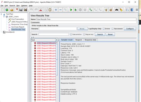 database connection for jdbc request on jmeter stack overflow