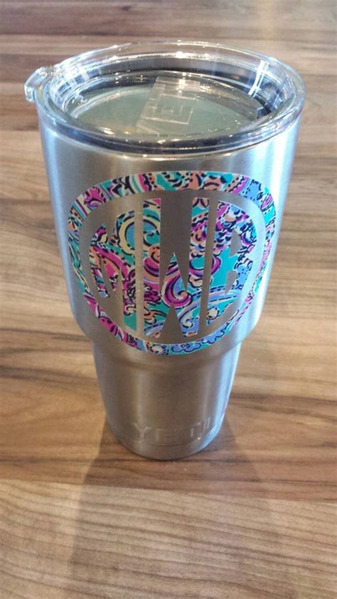 Custom Yeti 30 Oz Rambler With Lilly Pulitzer Monogram Custom Yeti