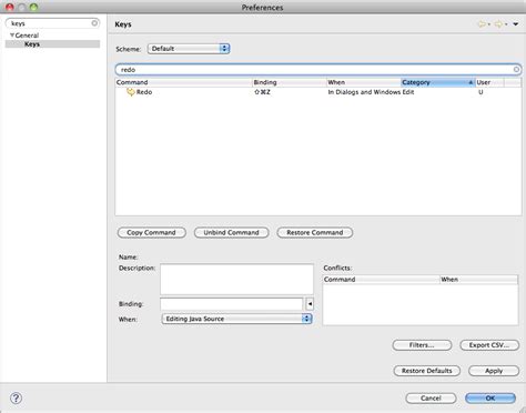 macos eclipse and its completely un mac like key