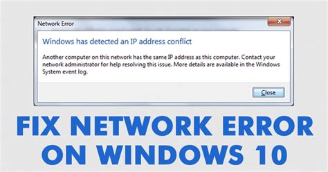 how to fix windows has detected an ip address conflict error lowkeytech