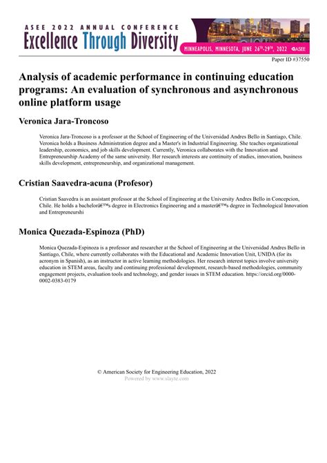 Pdf Analysis Of Academic Performance In Continuing Education Programs