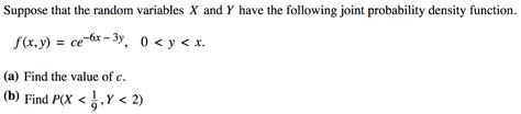 solved suppose that the random variables x and y have