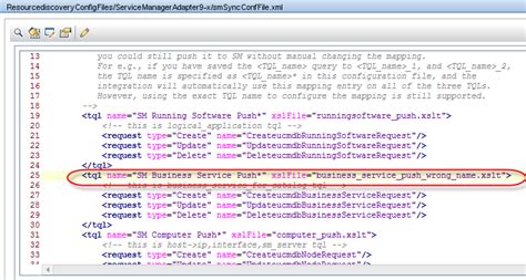 nonexistent xslt file name defined for a query in smsyncconffile xml
