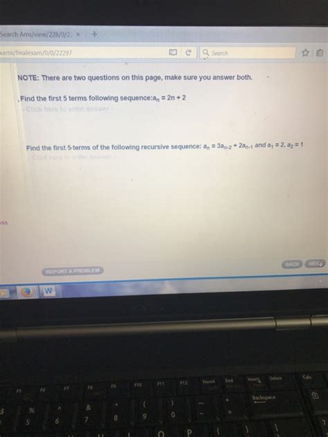 solved find the first 5 terms following sequence a n 2n
