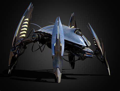 animated sci fi quadruped robot 3d model animated rigged cgtrader