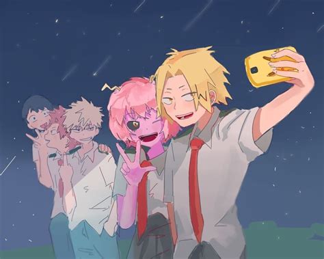 Kaminari Denki And Ashido Mina And Bakugou Katsuki And Kirishima Eijirou
