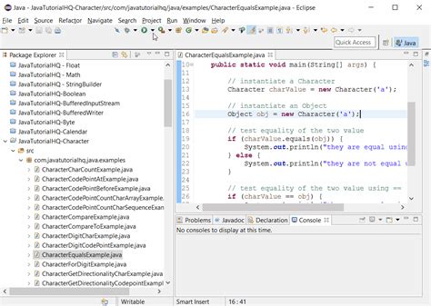 java character equals object obj method example