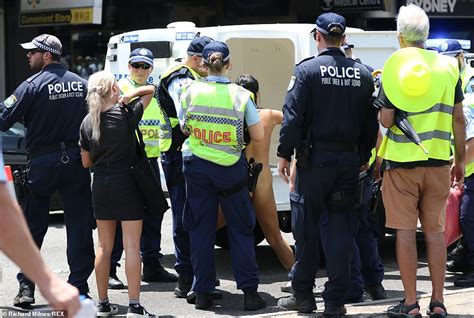 Naked Woman Arrested At The Invasion Day March Protesting Against The