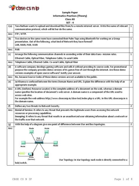 xii cbse informatics practices sample paper solution set4 pdf html