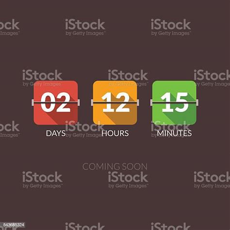 Flip Countdown Timer Vector Clock Counter Flat Style Stock Illustration