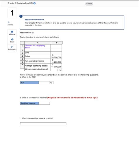 solved chapter 11 applying excel b 6 saved required