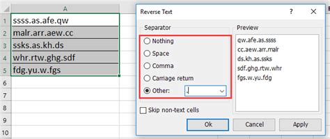 how to reverse domain name by notation in excel