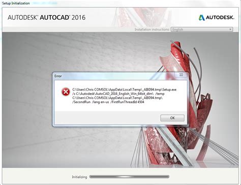 solved autocad free trial 2016 setup initialization failed autodesk