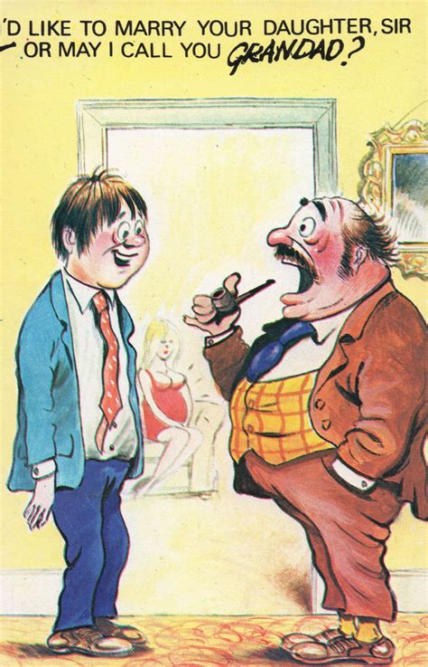 Marrying Your Daughter Grandad Grandpa 1970s Comic Humour Postcard