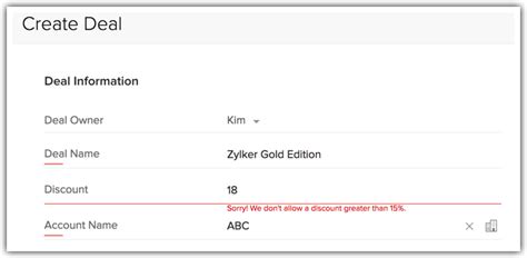 validation rule online help zoho crm