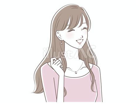 笑顔の女性イラスト No 23302910／無料イラスト フリー素材なら「イラストac」
