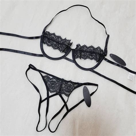 【未使用】【新品未使用】ブラショーツセット☆セクシーランジェリー☆バストトップレース☆オープンクロッチ☆大人ブラック☆インポートの落札情報詳細
