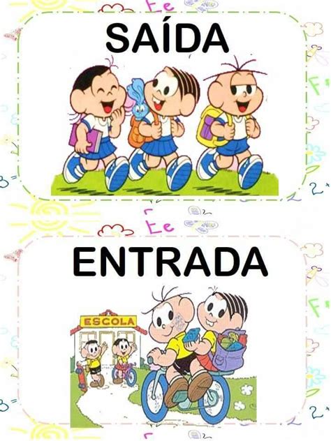 Cartazes Rotina Infantil Da Turma Da Mônica Para Sala De Aula