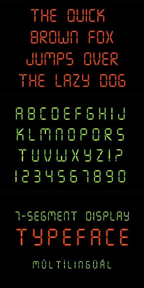 7 Segment Display Font Lettering Design Lettering Fonts Hand