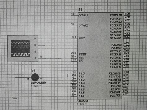 led interfacing with 8051 assembly program code proteus stimulation