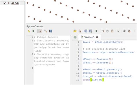 finding the shortest distance between two selected polygons using