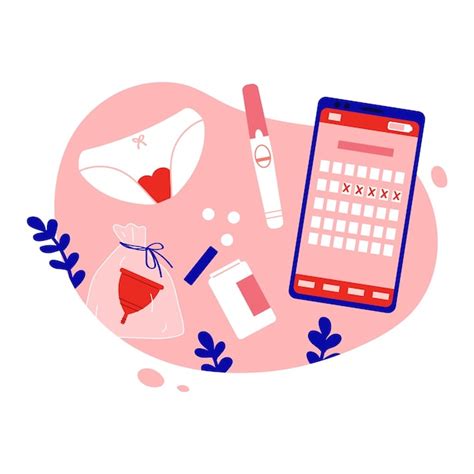 Premium Vector Menstruation Period Composition With Calendar On