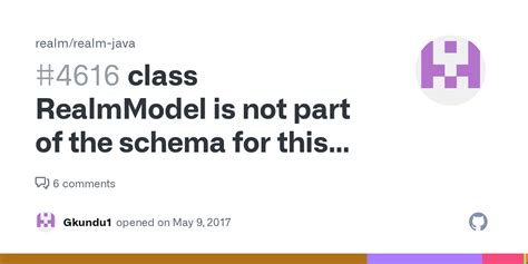 class realmmodel is not part of the schema for this realm · issue