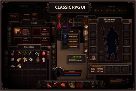 classic rpg gui free download unity asset collection