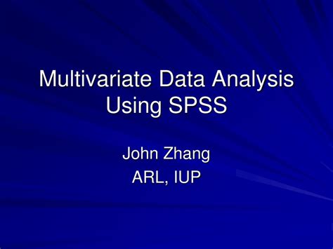 Ppt Multivariate Data Analysis Using Spss Powerpoint Presentation