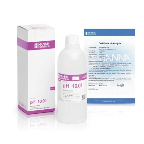 Hi 7010l C Ph 10 01 Buffer Solution 500 Ml Bottle With Certificate Of