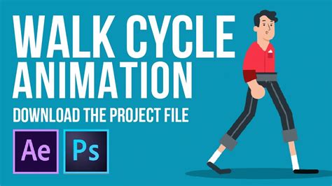 after effects walk cycle animation project file links below youtube