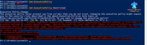 powershell execution policy setting is overridden by a policy defined
