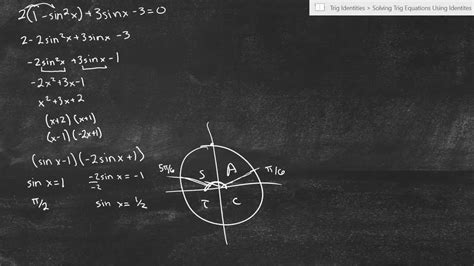 Solving Trigonometric Equations Using Identities Example 1 Youtube