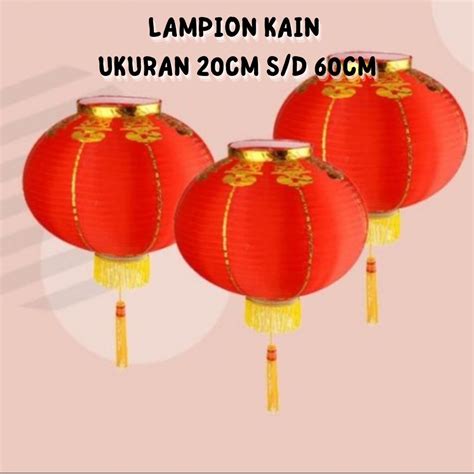 Jual Lampion Imlek Bahan Kain Parasut Merah Lampion Sincia Lentera Cny