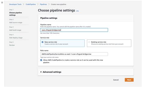 aws codepipeline setup cloud devsecops with bridgecrew