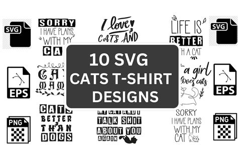 Cat Svgs T Shirt Designs Bundle Graphic By Graaphy · Creative Fabrica