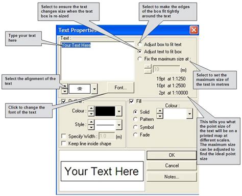 text properties