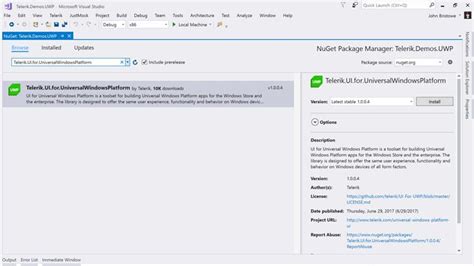 getting started with telerik ui for uwp