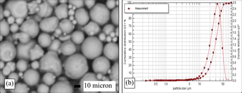A An Sem Image Of The Powder Particles B Powder Particle Size