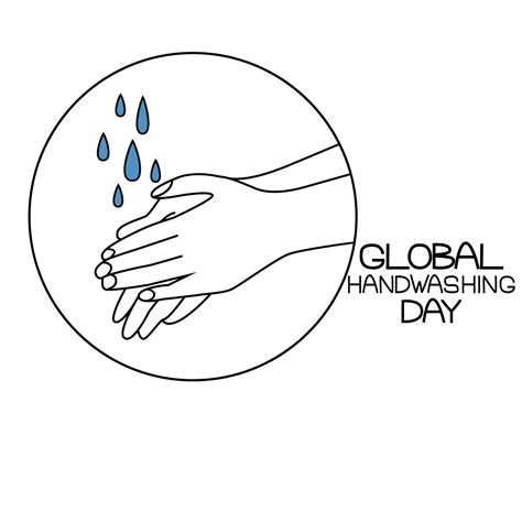 Global Handwashing Day Contour Of Hands That Are Washed Under Blue