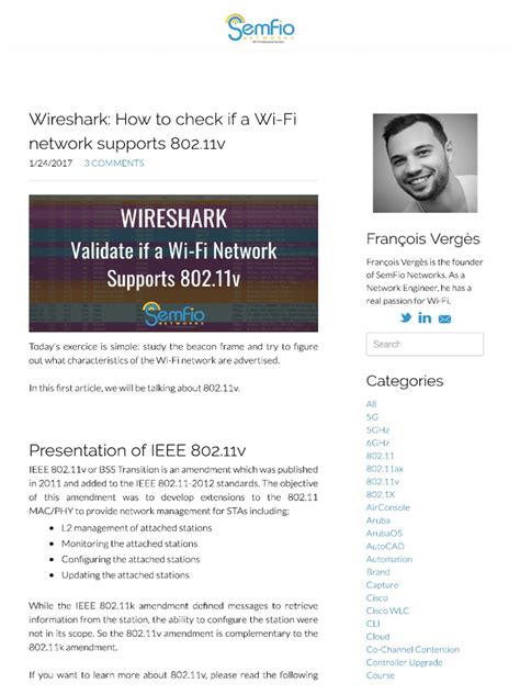 Wireshark How To Check If A Wi Fi Network Supports 802 11v Semfio